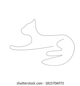 Cat Animal Line Drawing Vector Illustration Stock Vector (Royalty Free ...