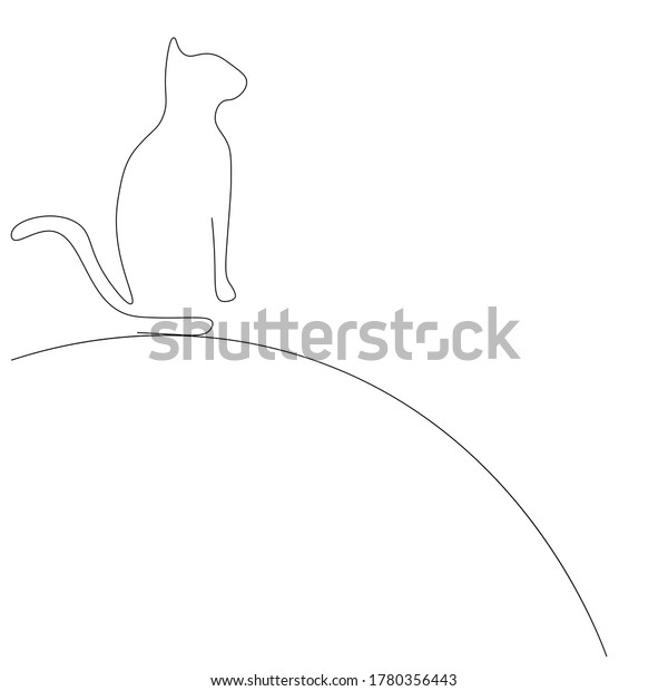 Cat Animal Line Drawing Vector Illustration Stock Vector (Royalty Free ...