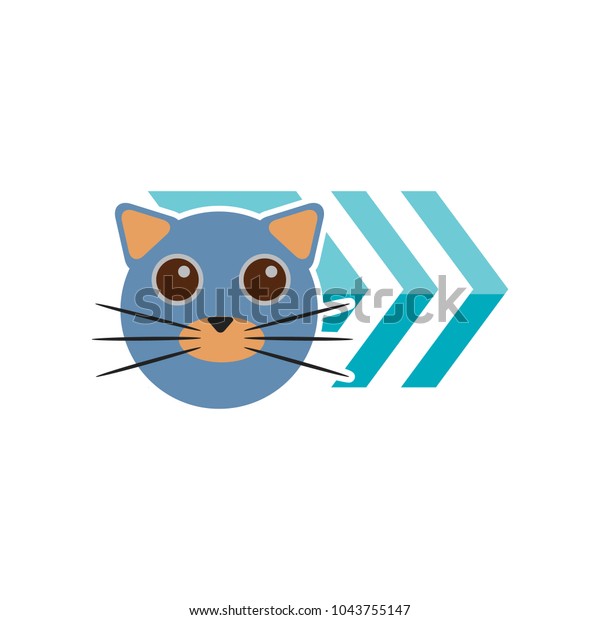 Cat Arrow Logo Icon Design Stock Vector (Royalty Free) 1043755147 ...
