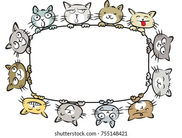 Cats Border Design Vector Stock Vector (Royalty Free) 755205928 ...