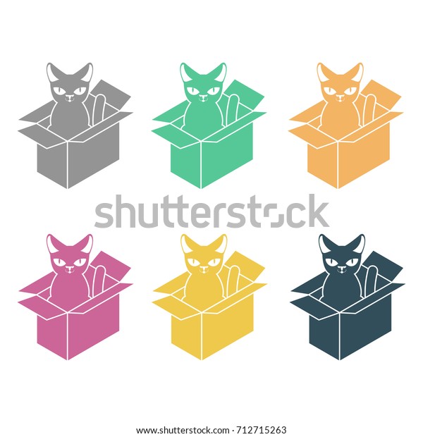 Cat Box Set Pet Cardboard Box: เวกเตอร์สต็อก (ปลอดค่าลิขสิทธิ์ ...