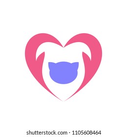Cat Care Logo Design Template Concept Stock Vector (Royalty Free ...