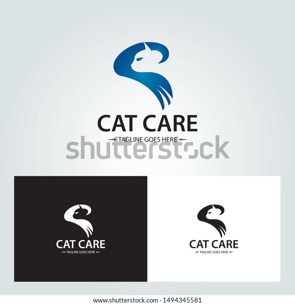 Cat Care Logo Design Template Vector Stock Vector (Royalty Free ...