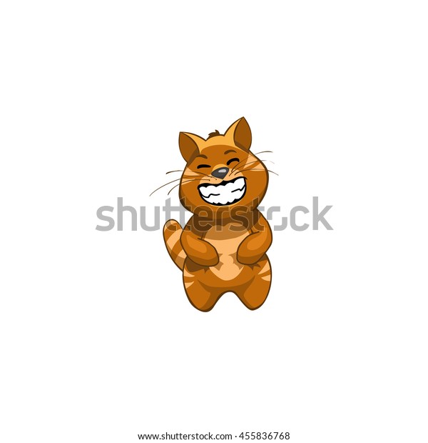 Cat Cartoon Character Emotion Laughing Stock Vector (Royalty Free ...