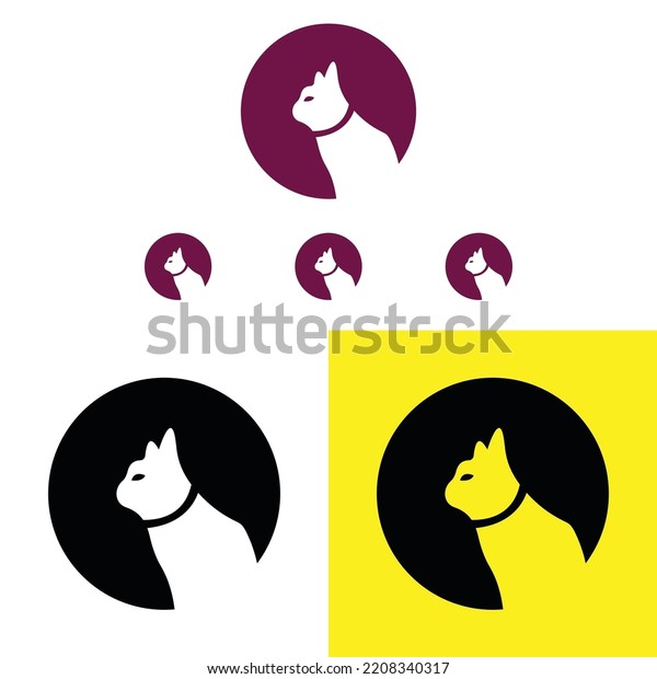 Cat Circle Animal Logo Design Stock Vector (Royalty Free) 2208340317 ...
