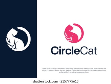 Cat Circle Logo Design Logo Template Stock Vector (Royalty Free ...