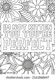Cat Coloring Page Coloring Quote Vector Stock Vector (Royalty Free ...