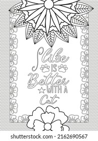 Cat Coloring Page Coloring Quote Vector Stock Vector (Royalty Free ...