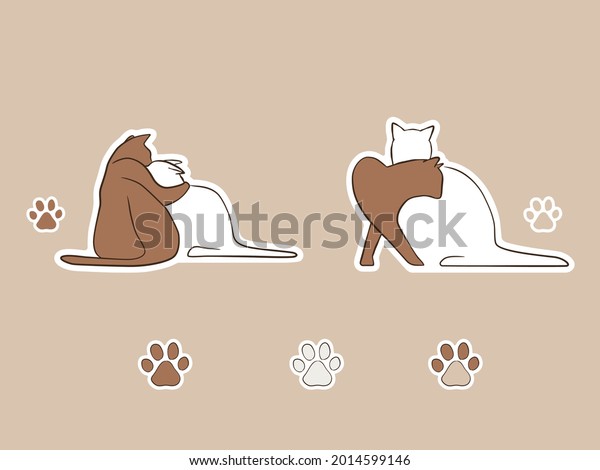 Cat Couples Clip Art Cat Love Stock Vector (Royalty Free) 2014599146 ...