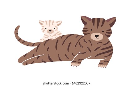 Cat Cub Isolated On White Background Stock Vector (Royalty Free ...