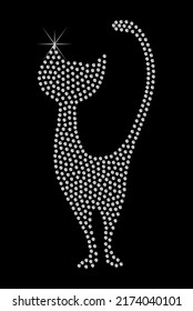 Cat Diamonds Pattern Embroidery Diamond Cat Stock Vector (Royalty Free ...