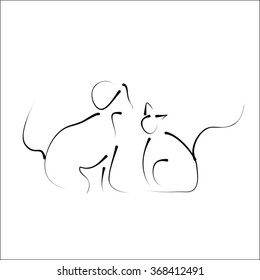 Cat Dog Icon Vector Stock Vector (Royalty Free) 368412491 | Shutterstock
