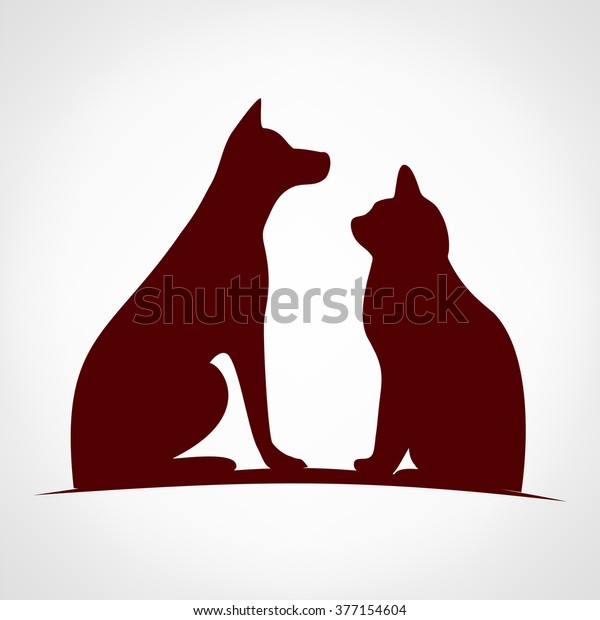 Cat Dog Symbol Vector Illustration Stock Vector (Royalty Free) 377154604
