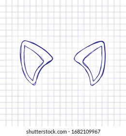 Cat Ears Simple Sign Hand Drawn Stock Vector (Royalty Free) 1682109967 ...