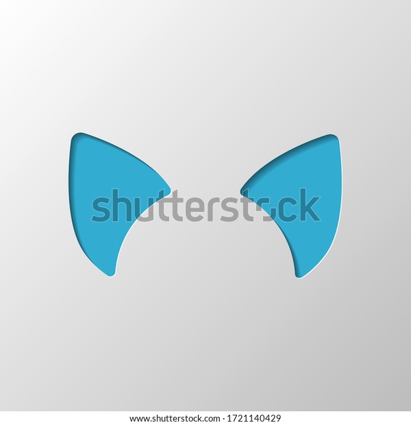 Cat Ears Simple Sign Paper Design Stock Vector (Royalty Free ...