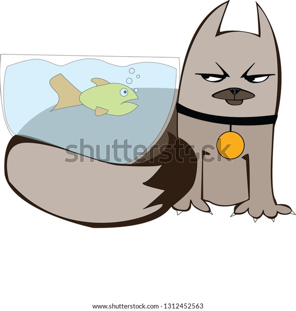 Cat Fish Cartoon Stock Vector (Royalty Free) 1312452563 | Shutterstock
