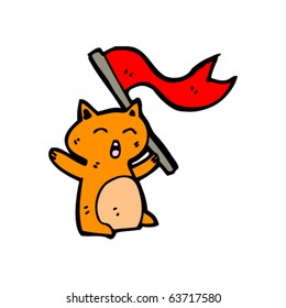 Cat Flag Cartoon Stock Vector (Royalty Free) 63717580 | Shutterstock