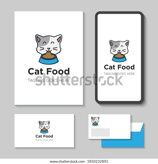 Cat Food Logo Icon Vector Illustration Stock Vector (Royalty Free ...