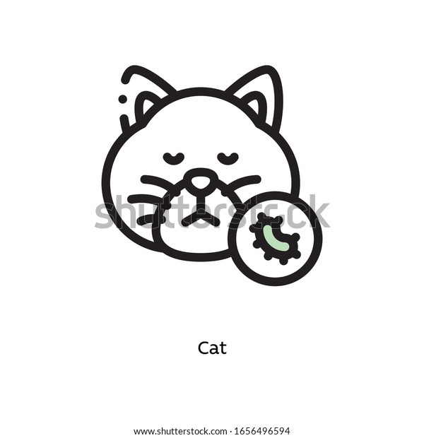 Cat Germs Pathogenic Bacteria Viruses Flat Stock Vector (Royalty Free ...