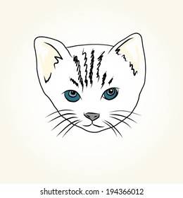 Cat Drawing Cat Smirk Feline Grin Stock Vector (Royalty Free) 2083637332