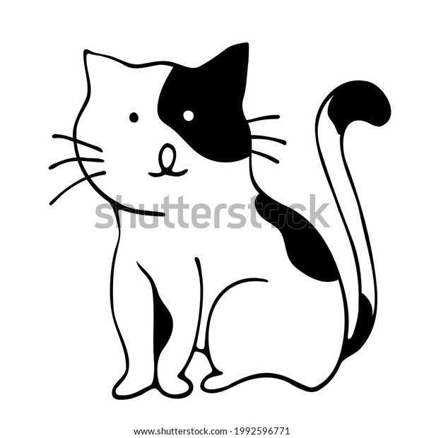 Cat Hand Drawn Outline Doodle Icon Stock Vector (Royalty Free ...