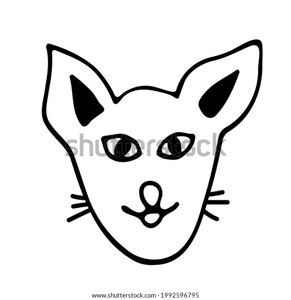 Cat Hand Drawn Outline Doodle Icon Stock Vector (Royalty Free ...