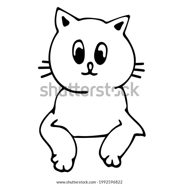 Cat Hand Drawn Outline Doodle Icon Stock Vector (Royalty Free ...