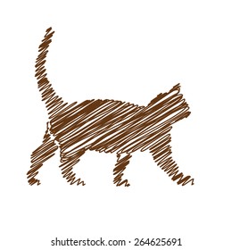 Cat Handwriting Picture Stock Vector (Royalty Free) 264625691 ...