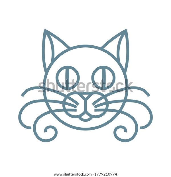 Cat Head Symbol Vector Illustration Stock Vector (Royalty Free ...