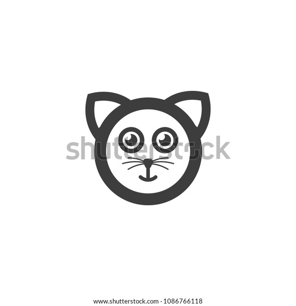 Cat Head Vector Icon Stock Vector (Royalty Free) 1086766118 | Shutterstock