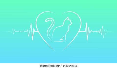 Cat Heart Heart Rate Stock Vector (Royalty Free) 1480642511 | Shutterstock