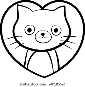 Cat Heart Shape Stock Vector (Royalty Free) 240185626 | Shutterstock