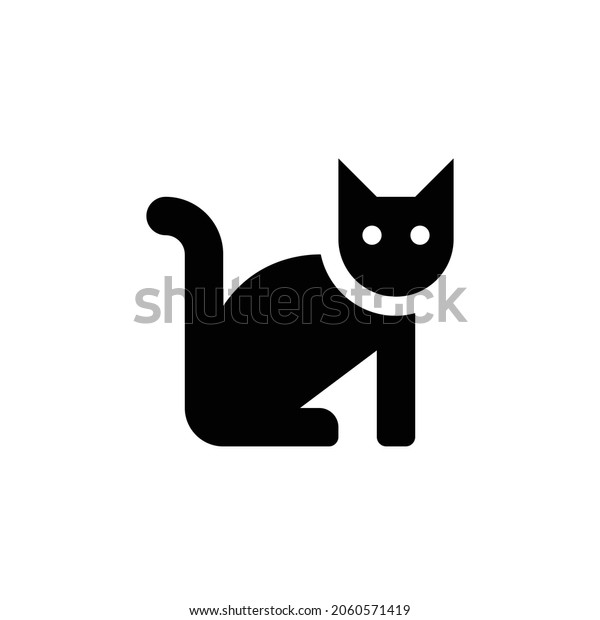 Cat Icon Flat Style Design Isolated Stock Vector (Royalty Free ...