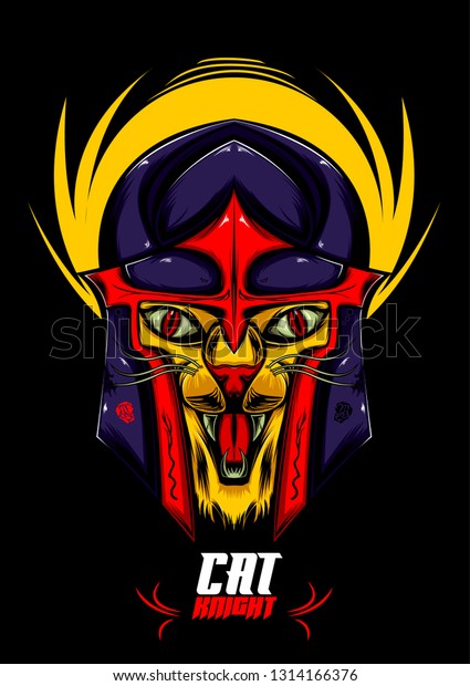 Cat Knight Vector Tshirt Sticker Mug Stock Vector (Royalty Free ...