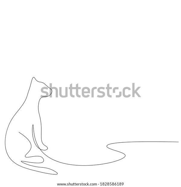 Cat Line Drawing Vector Illustration: เวกเตอร์สต็อก (ปลอดค่าลิขสิทธิ์ ...