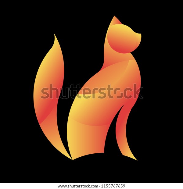 Cat Logo Golden Ratio Logo Cat: เวกเตอร์สต็อก (ปลอดค่าลิขสิทธิ์ ...