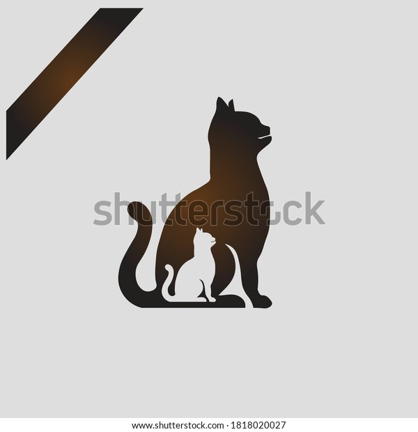 Cat Logo Logo Illustration Two Cats Stock Vector (Royalty Free ...