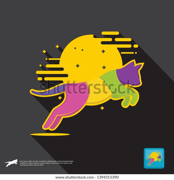 Cat Logo Vector Template Cartoon Style Stock Vector (Royalty Free ...