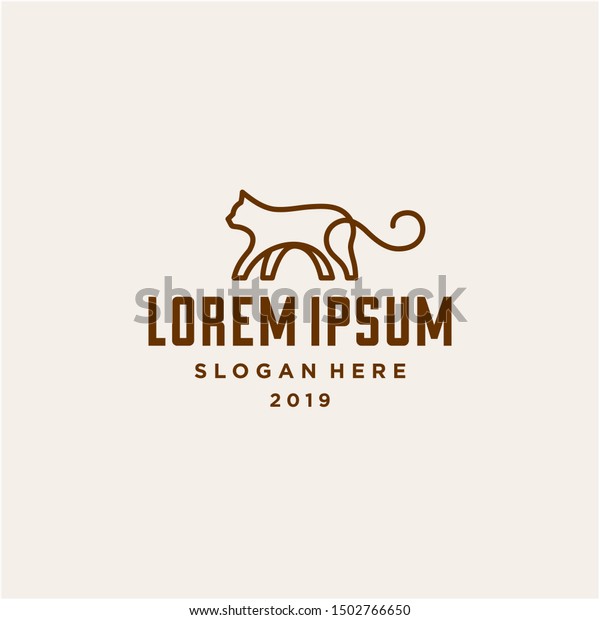 Cat Logo Vector Vintage Hipster Retro Stock Vector (Royalty Free ...