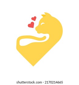 Cat Love Logo Design Template Vector Stock Vector (Royalty Free ...