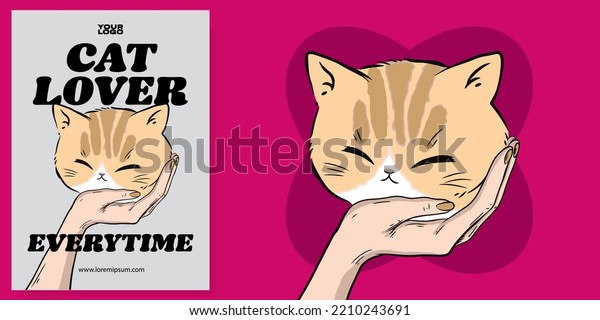 Cat Lover Poster Flyer Illustration Stock Vector (Royalty Free ...