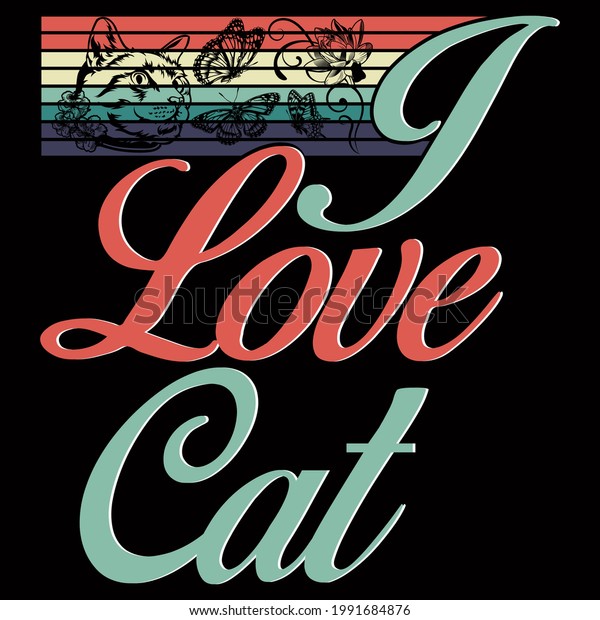 Cat Lover Vector Illustration Tshirt Vector Stock Vector (Royalty Free ...