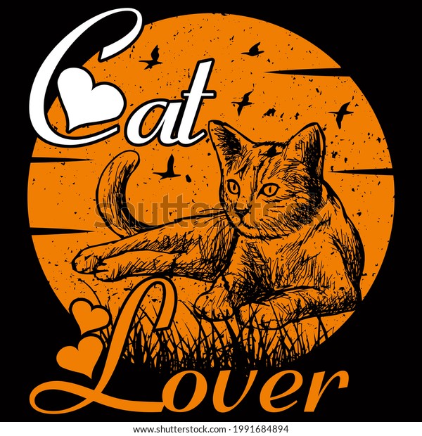 Cat Lover Vector Illustration Tshirt Vector Stock Vector (Royalty Free ...
