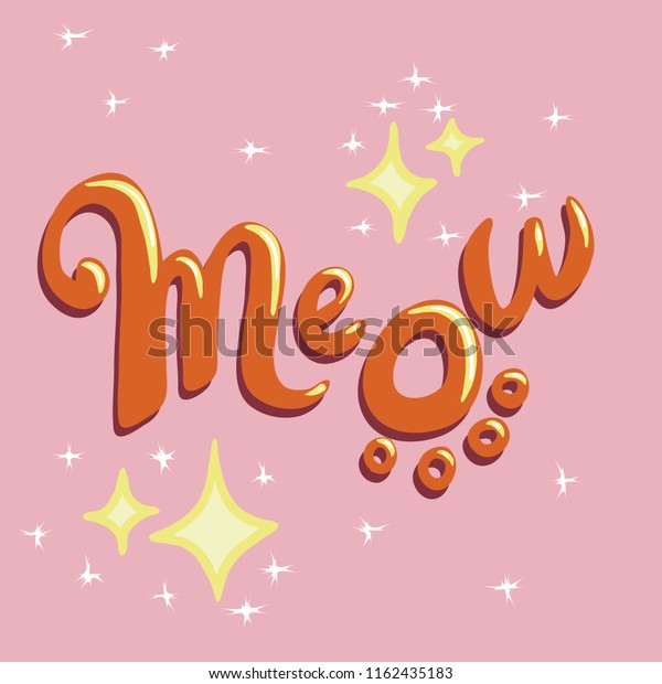 Cat Meow Logo Paw Print Detail Stock Vector (Royalty Free) 1162435183