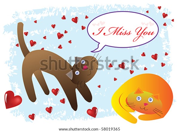 Cat Miss You Illustration Vector Stock Vector (Royalty Free) 58019365 ...