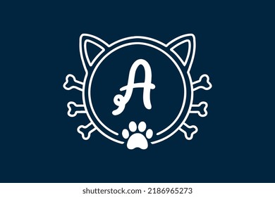 Cat Monogram Letter Logo Designs Will Stock Vector (Royalty Free ...