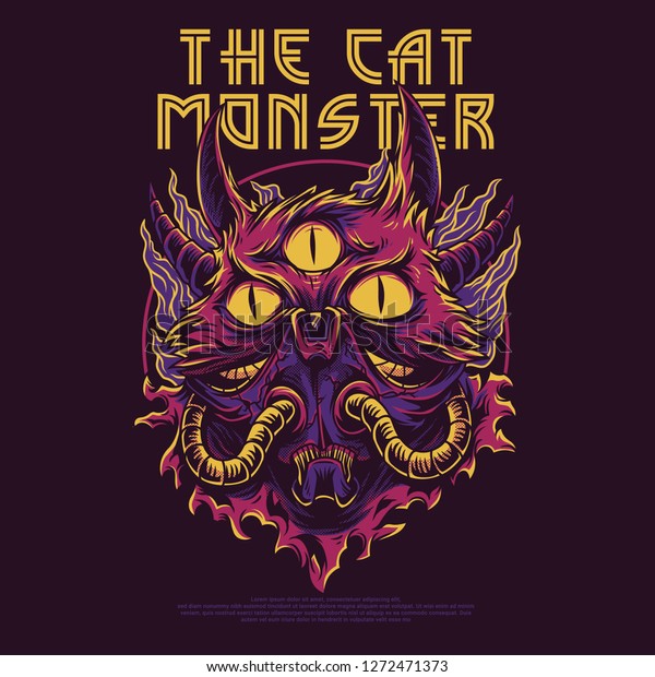 Cat Monster Illustration Stock Vector (Royalty Free) 1272471373 ...