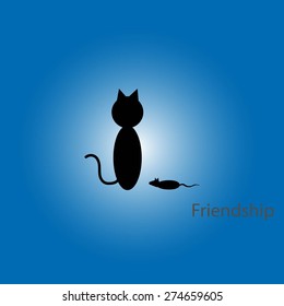 Cat Mouse Friends Vector Illustration Stock Vector (Royalty Free ...