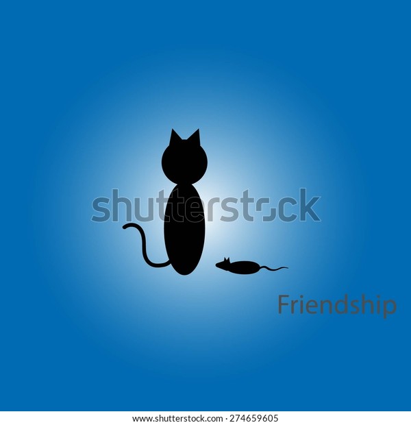 Cat Mouse Friends Vector Illustration Stock Vector (Royalty Free ...