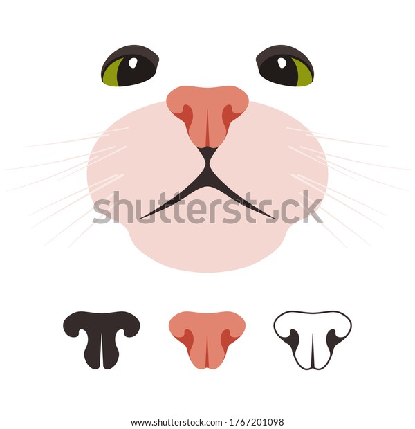 Cat Nose Face Vector Cartoon Illustration Stock Vector (Royalty Free ...